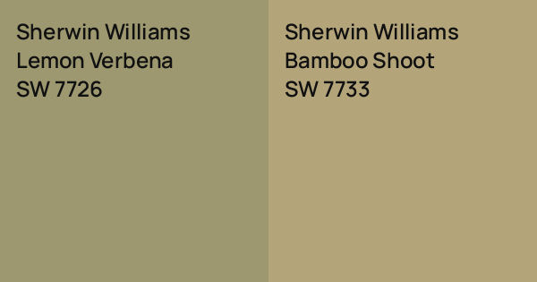 Sherwin Williams Lemon Verbena vs. Sherwin Williams Bamboo Shoot comparison