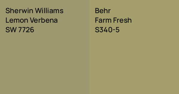 Sherwin Williams Lemon Verbena vs. Behr Farm Fresh comparison