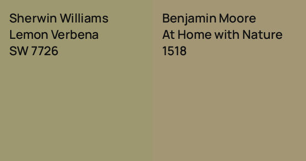 Sherwin Williams Lemon Verbena vs. Benjamin Moore At Home with Nature ...