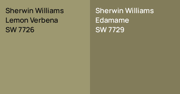 Sherwin Williams Lemon Verbena vs. Sherwin Williams Edamame comparison