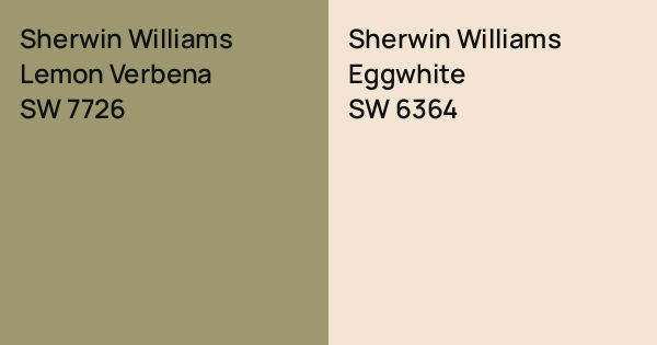 Sherwin Williams Lemon Verbena vs. Sherwin Williams Eggwhite comparison