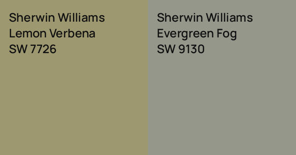 Sherwin Williams Lemon Verbena vs. Sherwin Williams Evergreen Fog ...