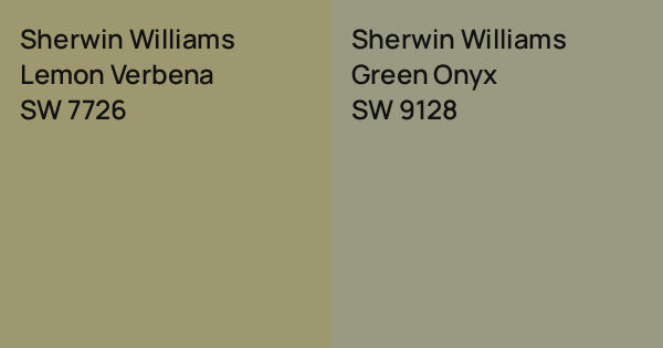 Sherwin Williams Lemon Verbena vs. Sherwin Williams Green Onyx comparison