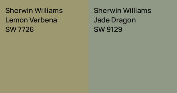 Sherwin Williams Lemon Verbena vs. Sherwin Williams Jade Dragon comparison