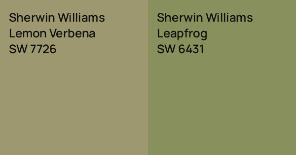 Sherwin Williams Lemon Verbena vs. Sherwin Williams Leapfrog comparison