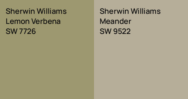Sherwin Williams Lemon Verbena vs. Sherwin Williams Meander comparison