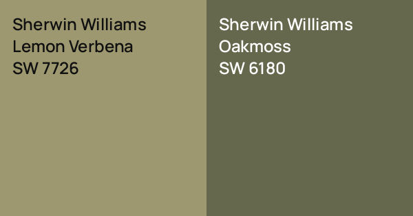 Sherwin Williams Lemon Verbena vs. Sherwin Williams Oakmoss comparison