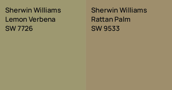 Sherwin Williams Lemon Verbena vs. Sherwin Williams Rattan Palm comparison