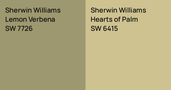 Sherwin Williams Lemon Verbena vs. Sherwin Williams Hearts of Palm ...