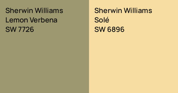 Sherwin Williams Lemon Verbena vs. Sherwin Williams Solé comparison