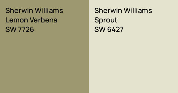 Sherwin Williams Lemon Verbena vs. Sherwin Williams Sprout comparison