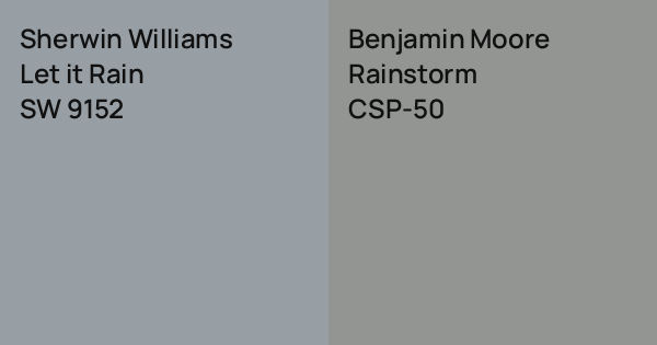 Sherwin Williams Let it Rain vs. Benjamin Moore Rainstorm comparison