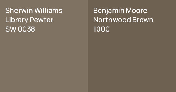 Sherwin Williams Library Pewter vs. Benjamin Moore Northwood Brown ...