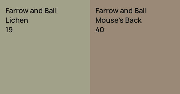 Farrow and Ball Lichen vs. Farrow and Ball Mouse's Back comparison