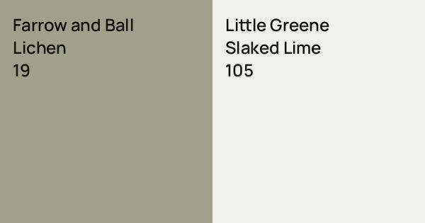 Farrow and Ball Lichen vs. Little Greene Slaked Lime comparison