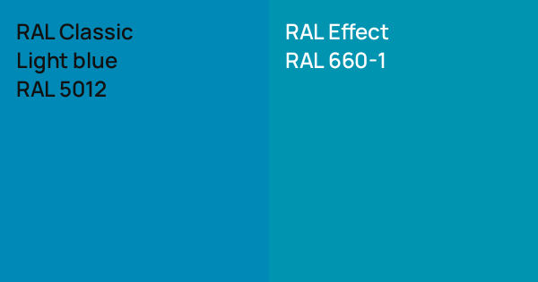 RAL Classic Light blue vs. RAL Effect RAL 660-1 comparison