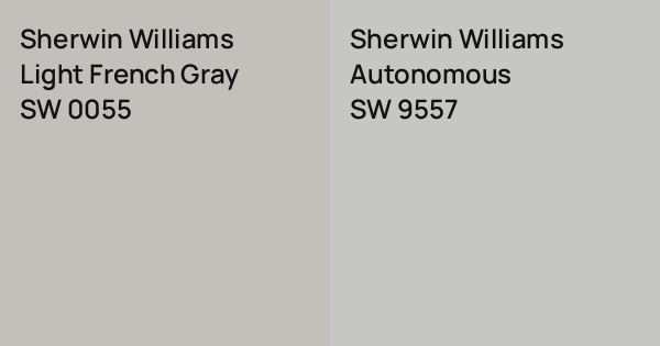 Sherwin Williams Light French Gray vs. Sherwin Williams Autonomous ...