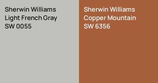 Sherwin Williams Light French Gray vs. Sherwin Williams Copper Mountain ...