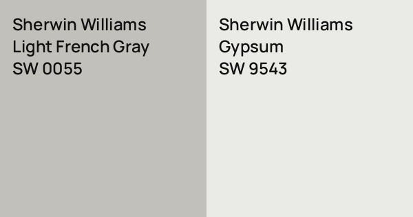 Sherwin Williams Light French Gray vs. Sherwin Williams Gypsum comparison