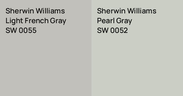 Sherwin Williams Light French Gray vs. Sherwin Williams Pearl Gray ...