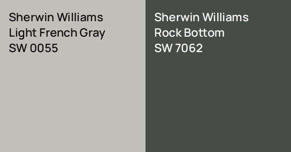 Sherwin Williams Light French Gray vs. Sherwin Williams Rock Bottom ...