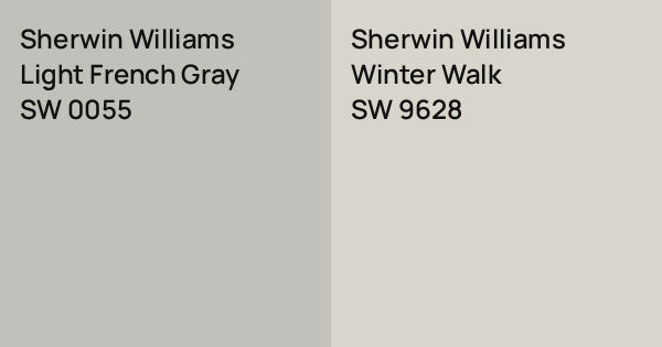 Sherwin Williams Light French Gray vs. Sherwin Williams Winter Walk ...