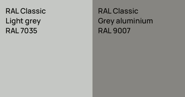 RAL Classic Light grey vs. RAL Classic Grey aluminium comparison