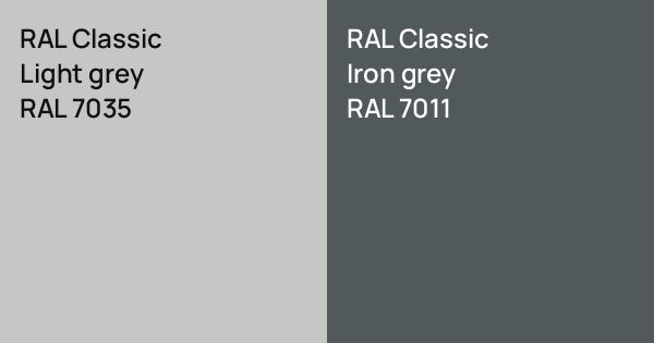 RAL Classic Light grey vs. RAL Classic Iron grey comparison