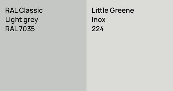 RAL Classic Light grey vs. Little Greene Inox comparison
