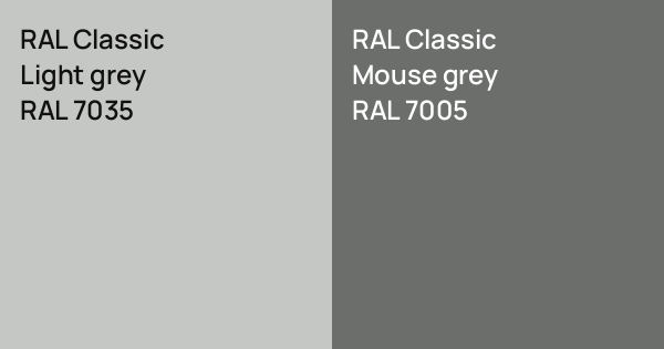 RAL Classic Light grey vs. RAL Classic Mouse grey comparison