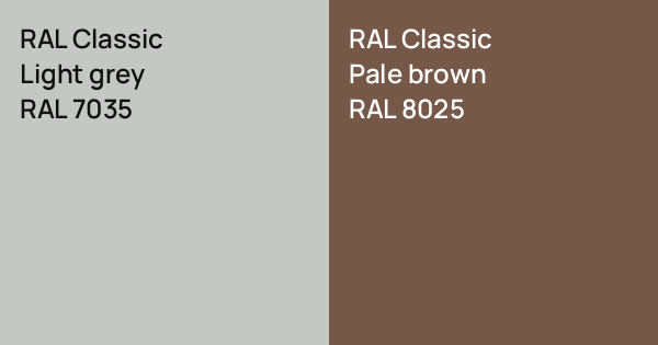 RAL Classic Light grey vs. RAL Classic Pale brown comparison