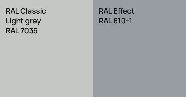 RAL Classic Light grey vs. RAL Effect RAL 810-1 comparison