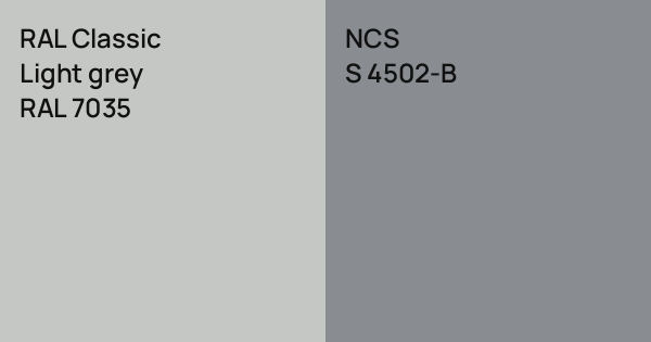 RAL Classic Light grey vs. NCS S 4502-B comparison