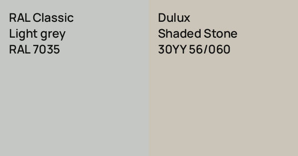 RAL Classic Light grey vs. Dulux Shaded Stone comparison