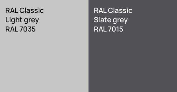 RAL Classic Light grey vs. RAL Classic Slate grey comparison