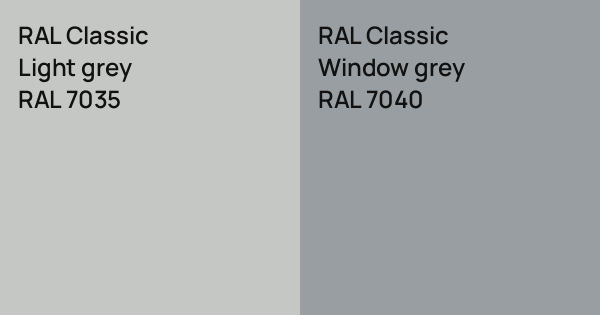 RAL Classic Light grey vs. RAL Classic Window grey comparison