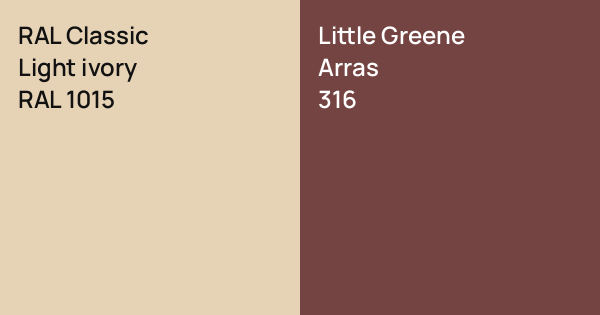 RAL Classic Light ivory vs. Little Greene Arras comparison