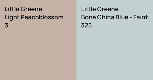 Little Greene Light Peachblossom vs. Little Greene Bone China Blue - Faint comparison