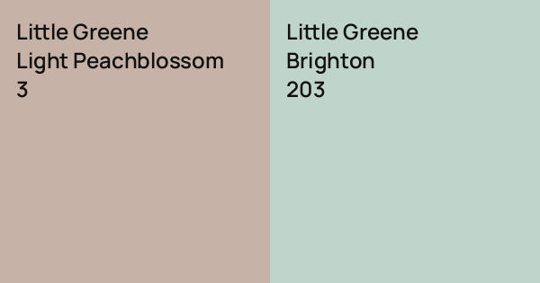 Little Greene Light Peachblossom vs. Little Greene Brighton comparison