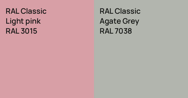 RAL Classic Light pink vs. RAL Classic Agate Grey comparison