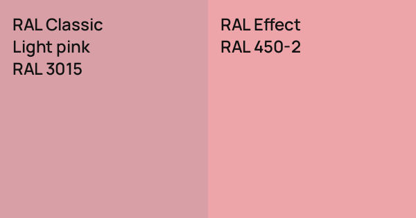 RAL Classic Light pink vs. RAL Effect RAL 450-2 comparison