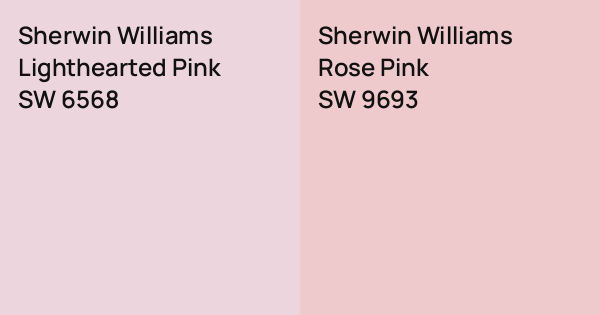 Sherwin Williams Lighthearted Pink vs. Sherwin Williams Rose Pink ...