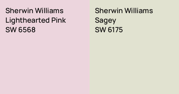 Sherwin Williams Lighthearted Pink vs. Sherwin Williams Sagey comparison