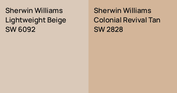 Sherwin Williams Lightweight Beige vs. Sherwin Williams Colonial ...