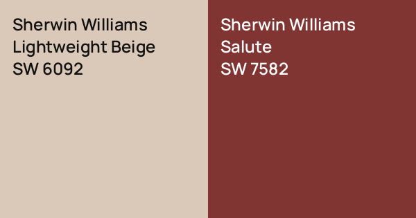 Sherwin Williams Lightweight Beige vs. Sherwin Williams Salute comparison
