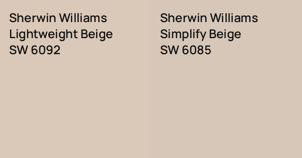 Sherwin Williams Lightweight Beige vs. Sherwin Williams Simplify Beige ...