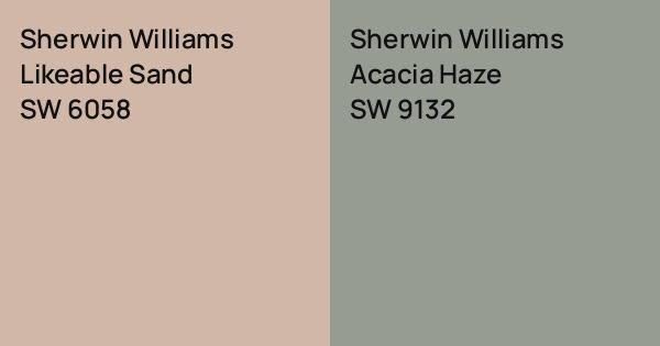Sherwin Williams Likeable Sand vs. Sherwin Williams Acacia Haze comparison
