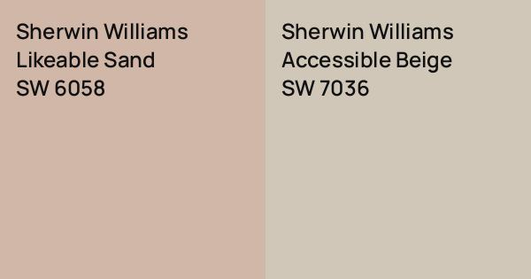 Sherwin Williams Likeable Sand vs. Sherwin Williams Accessible Beige ...