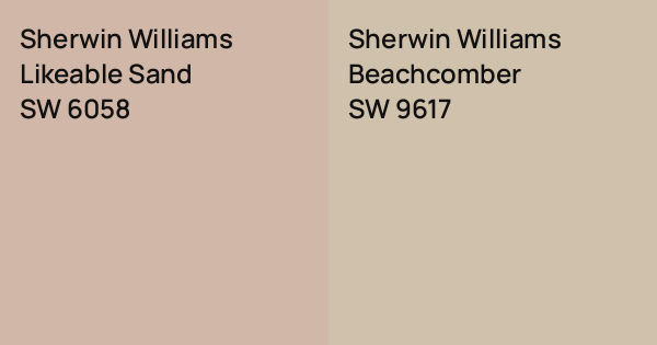 Sherwin Williams Likeable Sand vs. Sherwin Williams Beachcomber comparison