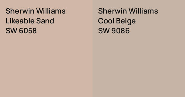 Sherwin Williams Likeable Sand vs. Sherwin Williams Cool Beige comparison